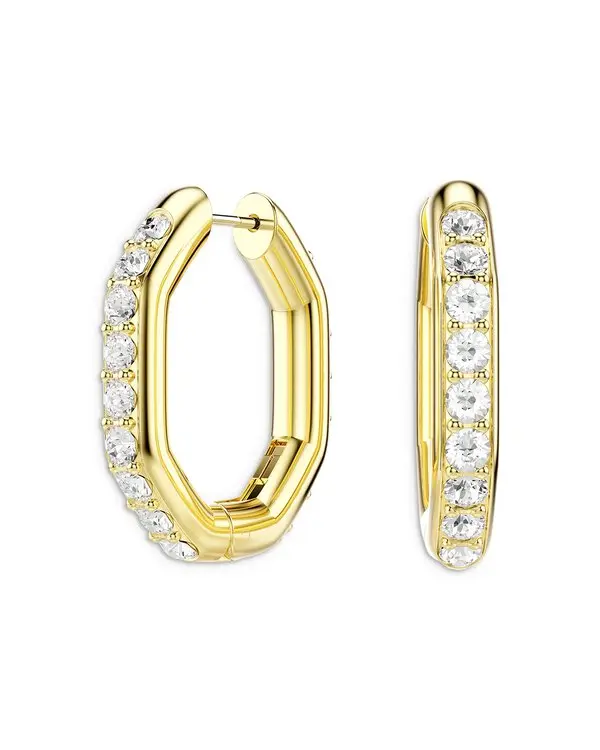 SWAROVSKI Dextera Crystal Octagon Hoop Earrings - Gold