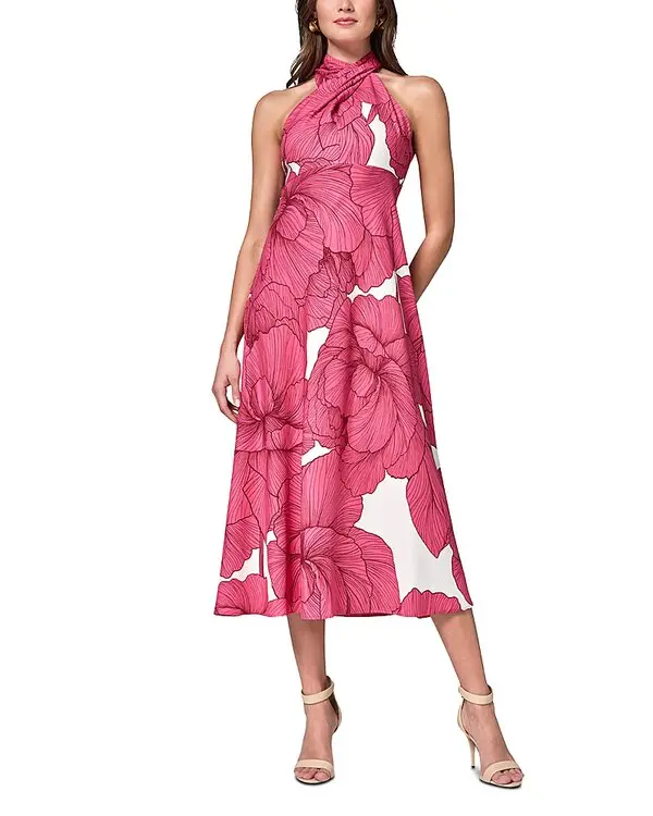 Donna Karan New York Wm Poly Dress - Azalea Multi