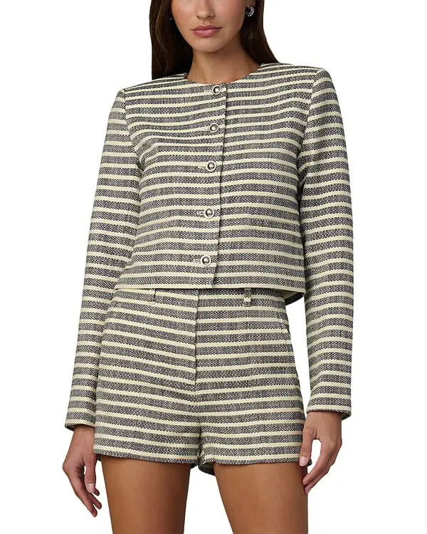 Joe's Jeans Talia Cropped Jacket With Stripes