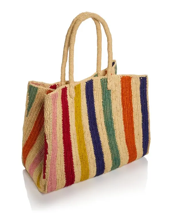 Aqua Raffia Tote