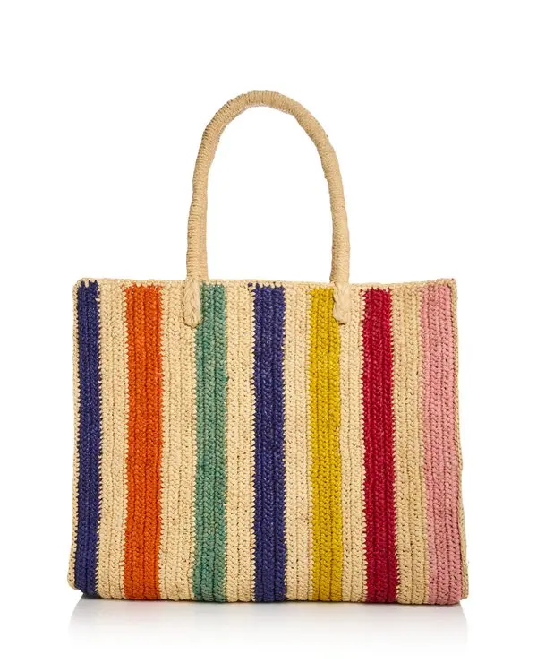Aqua Raffia Tote