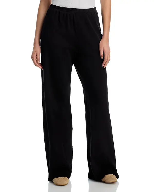Aqua Macy Wide Leg Sweatpants - Black