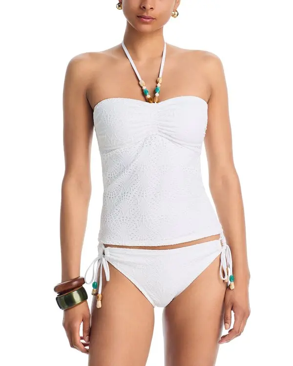 La Blanca Shellbound Bandeau Tankini Top - White