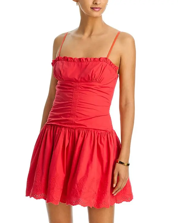 Aqua Poplin Mini Dress Exclusive - Orange