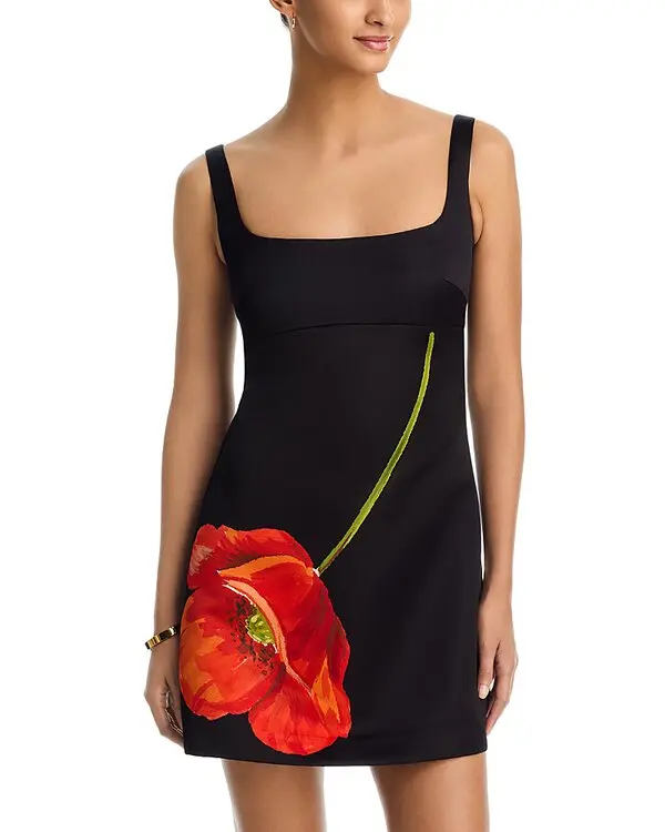 Aqua Sleeveless Crepe Mini Dress