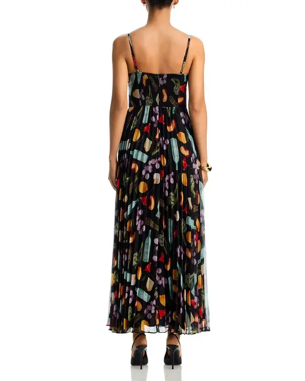 Aqua Sleeveless Printed Maxi Dress
