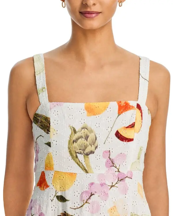 Aqua Printed Eyelet Maxi Dress - Multi