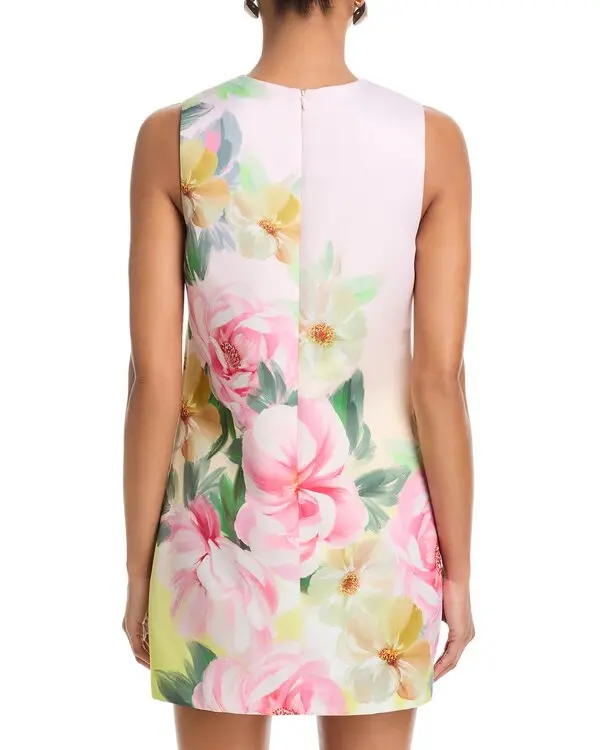 Aqua Floral Shift Mini Dress