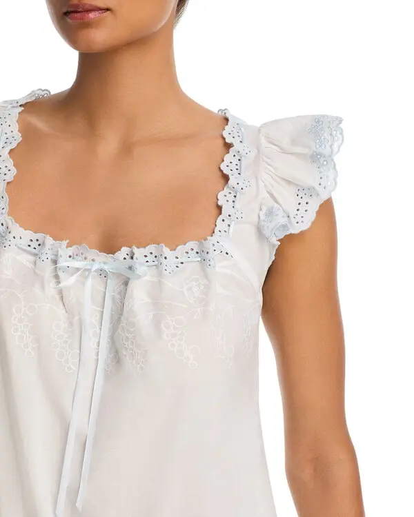 Aqua Voile Flutter Sleeved Mini Nightgown Exclusive
