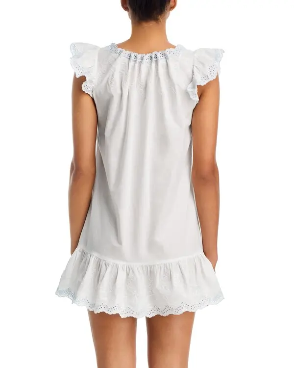 Aqua Voile Flutter Sleeved Mini Nightgown Exclusive