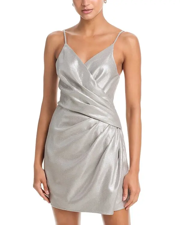Aqua Metallic Mini Dress