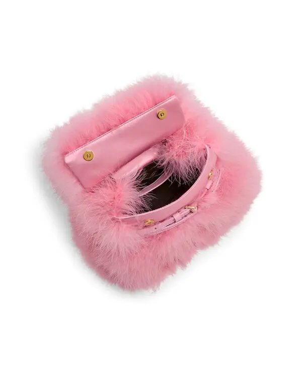Moschino Tie Me Small Feather Top Handle Bag