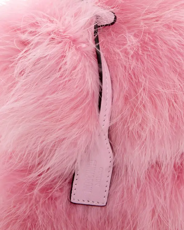 Moschino Tie Me Small Feather Top Handle Bag