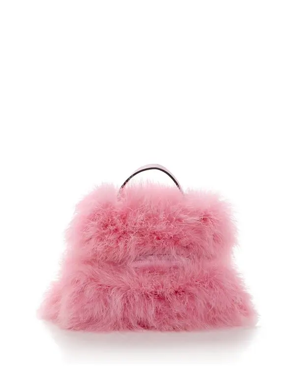 Moschino Tie Me Small Feather Top Handle Bag