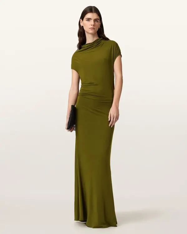ALLSAINTS Selena Bodycon Maxi Dress - Green
