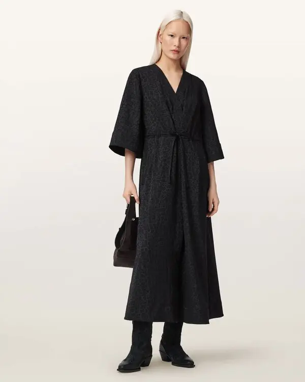 ALLSAINTS Diana Leopard Print Maxi Dress