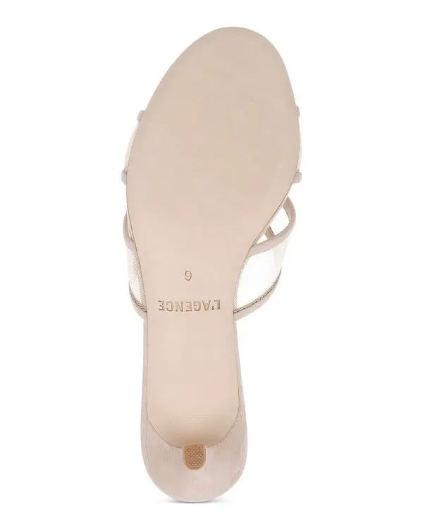 L'Agence Padua Mesh And Suede Slides - Chai