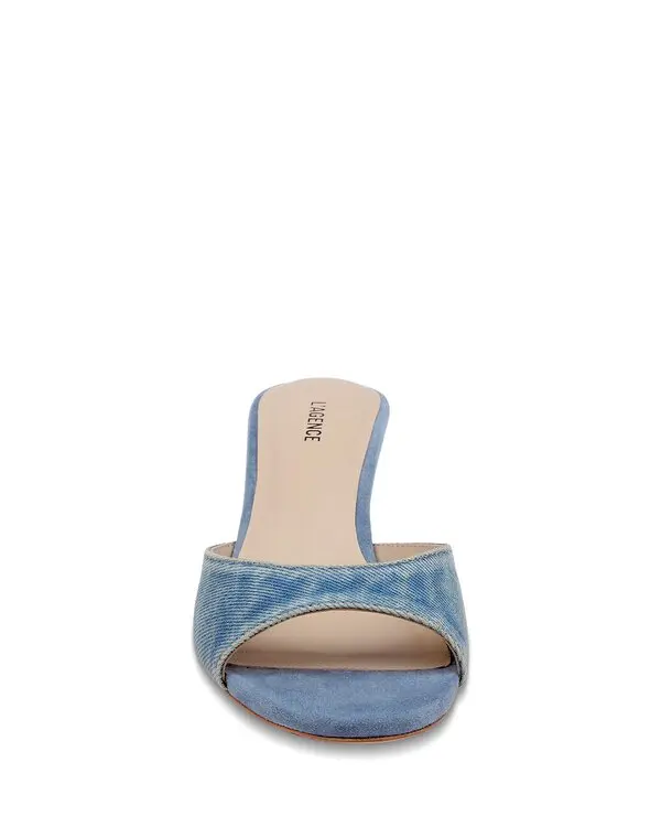 L'Agence Arleen Metallic Heel Sandals - Light Denim