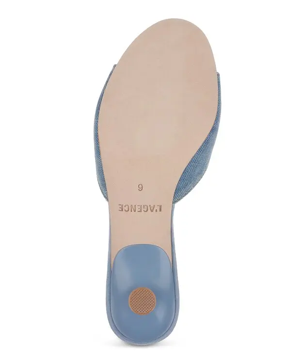 L'Agence Arleen Metallic Heel Sandals - Light Denim