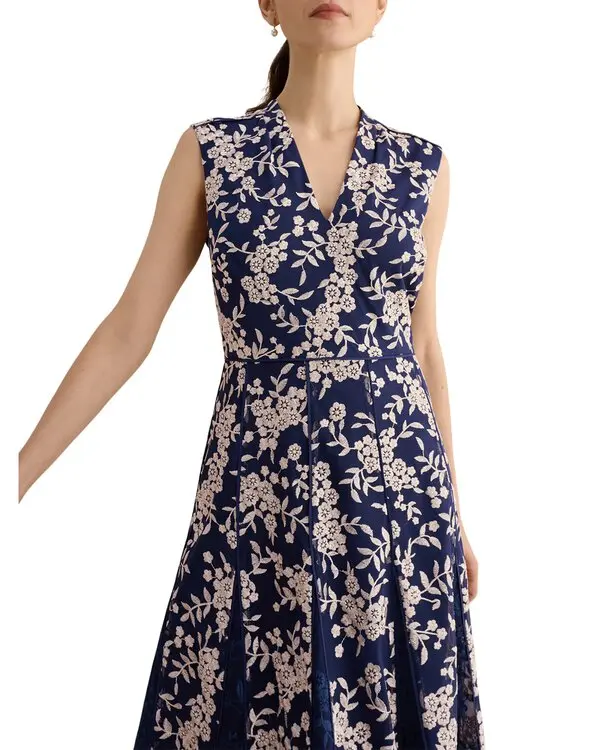 HOBBS LONDON Petites Quin Embroidered Dress - Midnight Blue