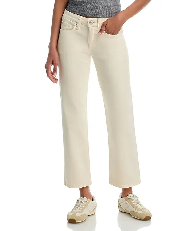 Rag & Bone Harlow Low Rise Straight Ankle Jeans - Ecru