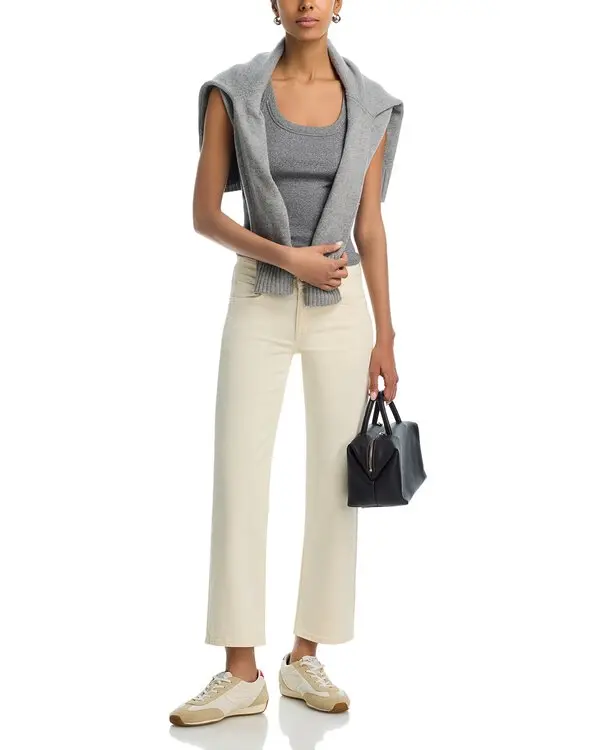 Rag & Bone Harlow Low Rise Straight Ankle Jeans - Ecru
