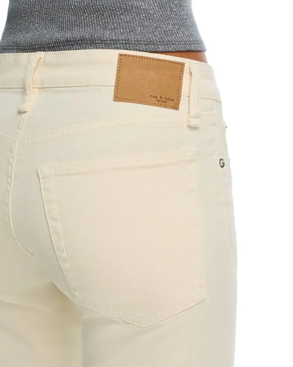 Rag & Bone Harlow Low Rise Straight Ankle Jeans - Ecru