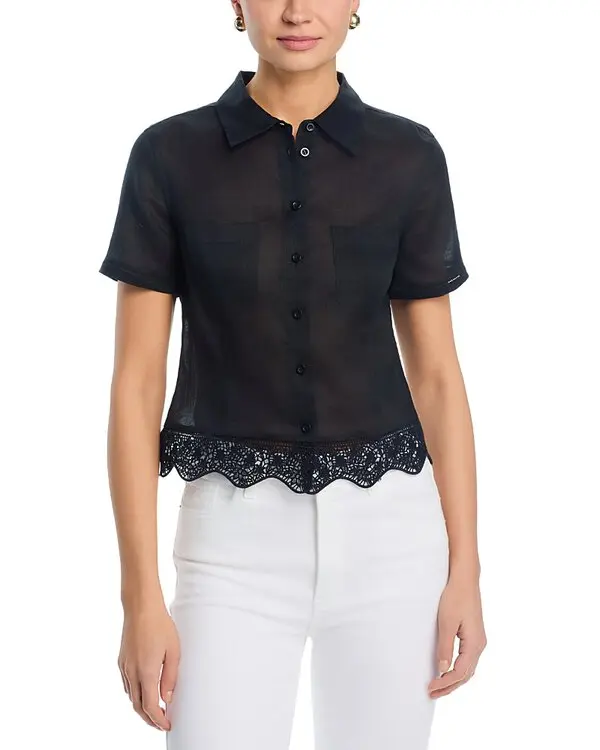 FRAME Embroidered Seaside Shirt - Black