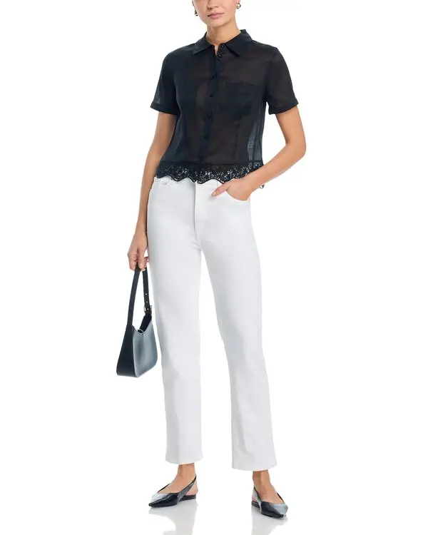 FRAME Embroidered Seaside Shirt - Black