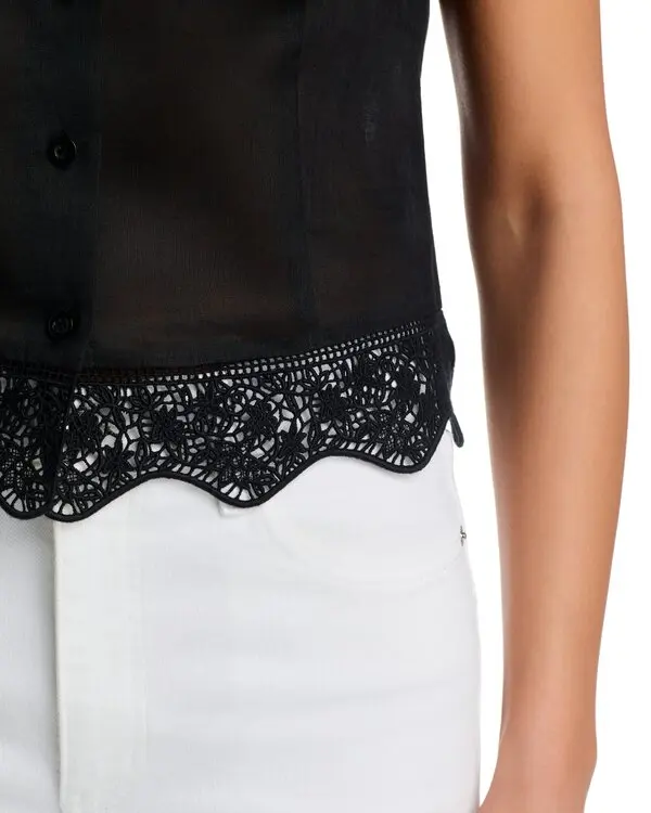 FRAME Embroidered Seaside Shirt - Black