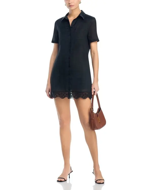 FRAME Embroidered Seaside Shirt Dress