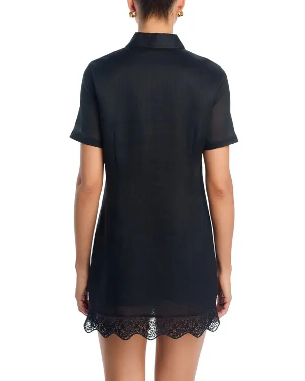 FRAME Embroidered Seaside Shirt Dress
