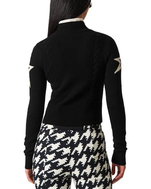 Perfect Moment Cable Underwear Merino Wool Sweater - Black