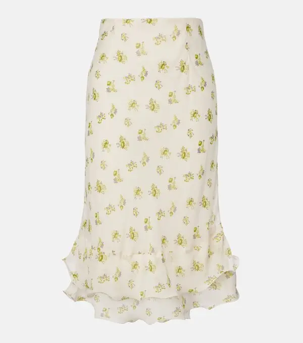 Dorothee Schumacher Airy Daydream Floral Midi Skirt - Beige