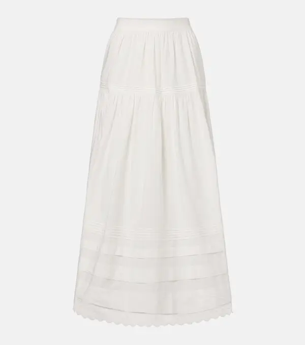DÔEN Sebastiane Cotton Poplin Maxi Skirt - White