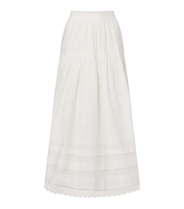 DÔEN Sebastiane Cotton Poplin Maxi Skirt - White