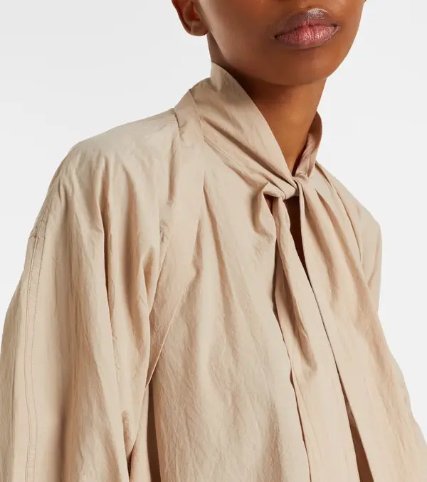 LEMAIRE Tie-neck Cotton Crêpe Blouse - Beige