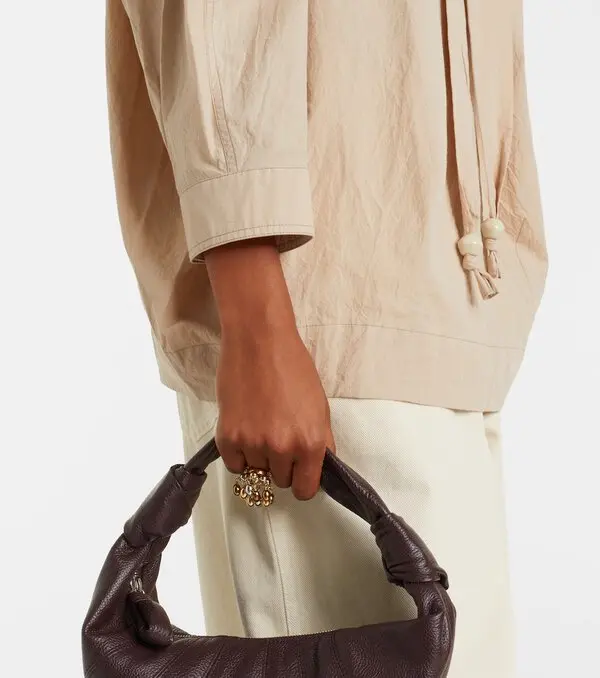 LEMAIRE Tie-neck Cotton Crêpe Blouse - Beige
