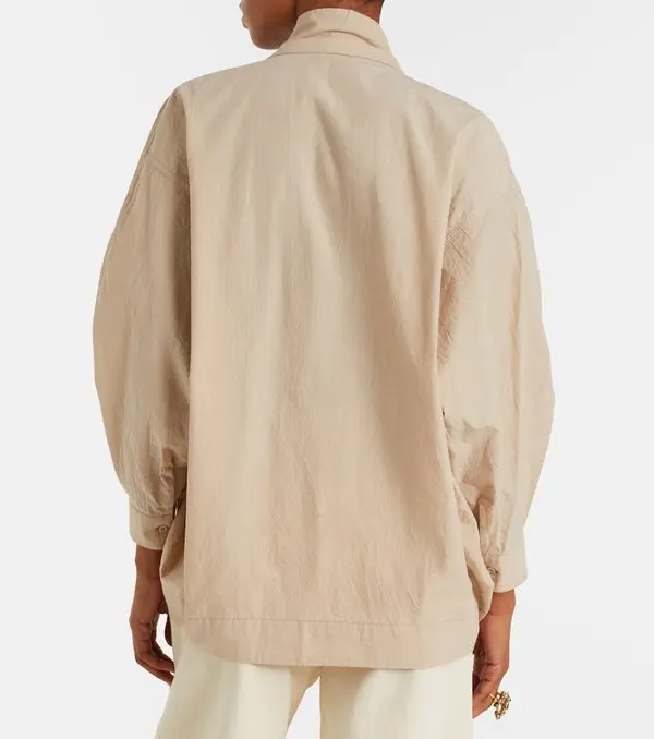 LEMAIRE Tie-neck Cotton Crêpe Blouse - Beige
