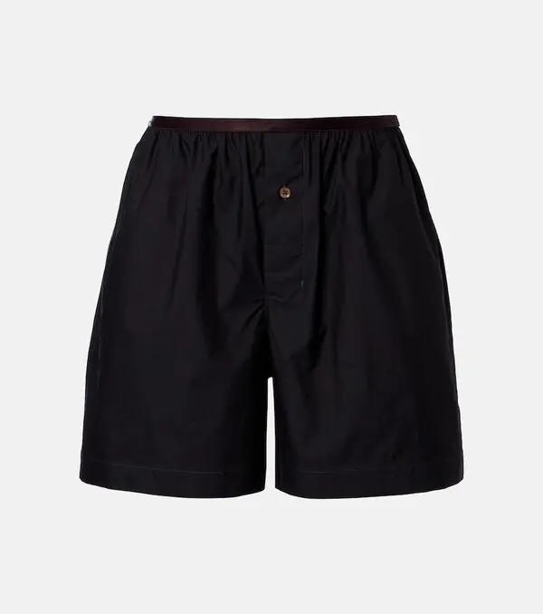 LEMAIRE Cotton And Silk Shorts - Black