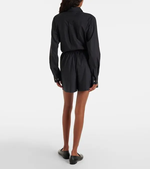 LEMAIRE Cotton And Silk Shorts - Black