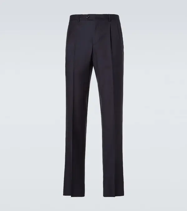 Rubinacci Pleated Virgin Wool Straight Pants
