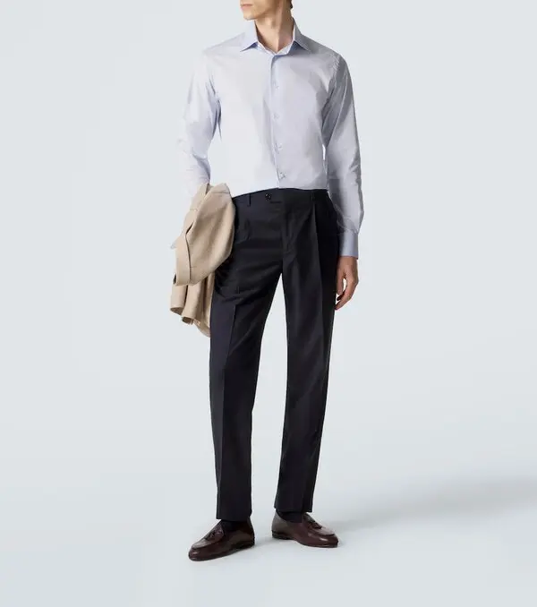 Rubinacci Pleated Virgin Wool Straight Pants