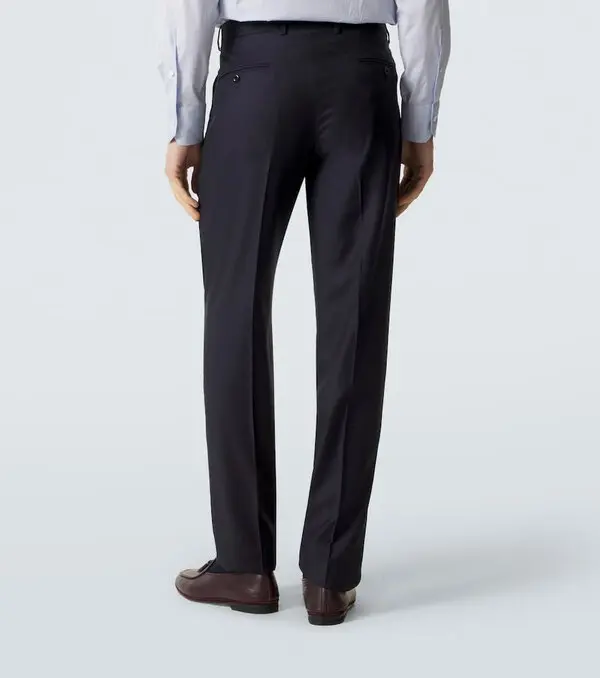 Rubinacci Pleated Virgin Wool Straight Pants
