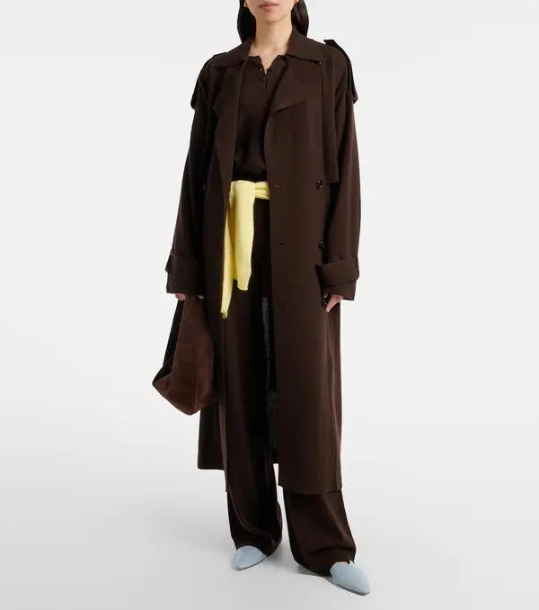 Jardin Des Orangers Wool And Cashmere Trench Coat - Brown