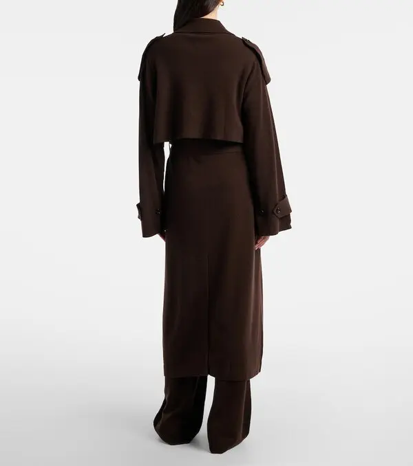 Jardin Des Orangers Wool And Cashmere Trench Coat - Brown
