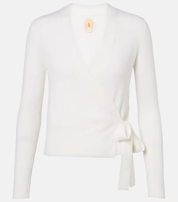 Jardin Des Orangers Virgin Wool Wrap Cardigan - White