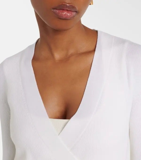 Jardin Des Orangers Virgin Wool Wrap Cardigan - White