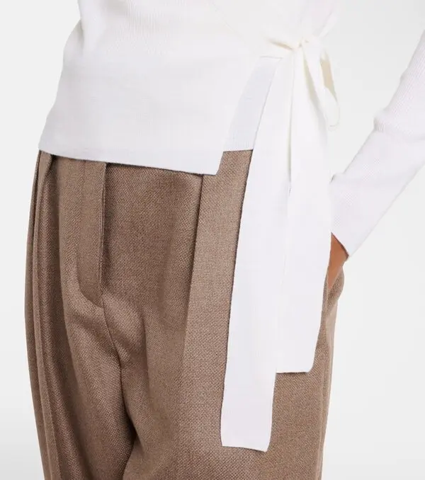 Jardin Des Orangers Virgin Wool Wrap Cardigan - White
