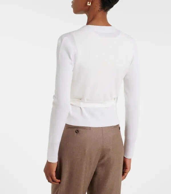 Jardin Des Orangers Virgin Wool Wrap Cardigan - White